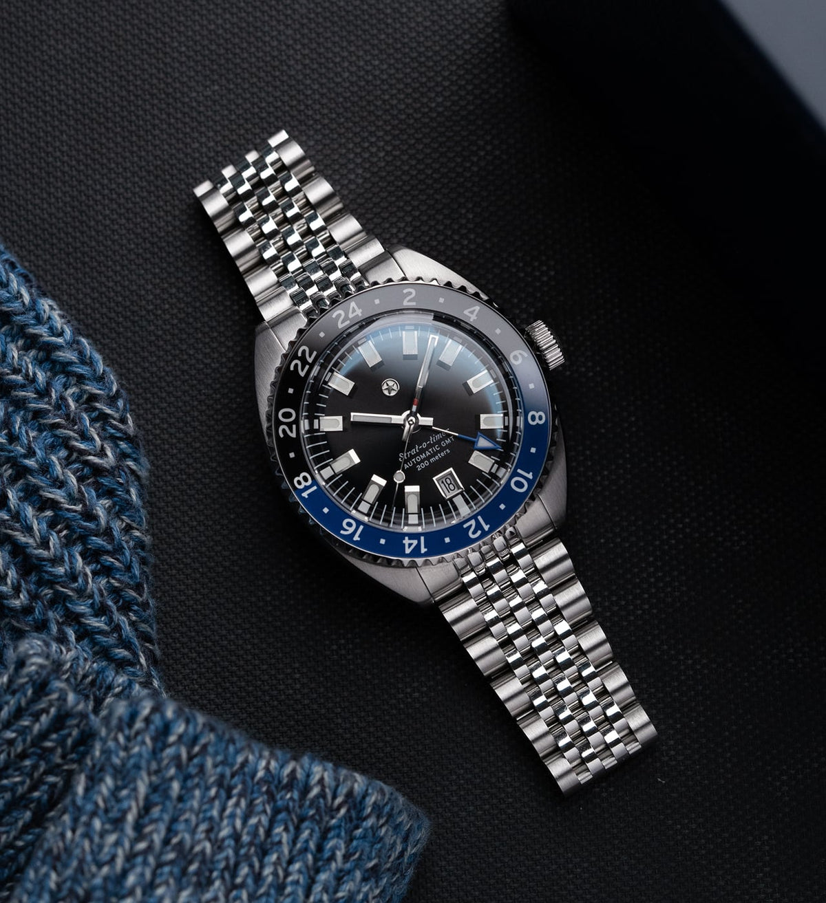 Strat-o-timer GMT: Dark Night (Sapphire Bezel) – Jack Mason
